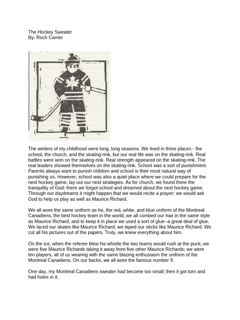 The Hockey Sweater | PDF