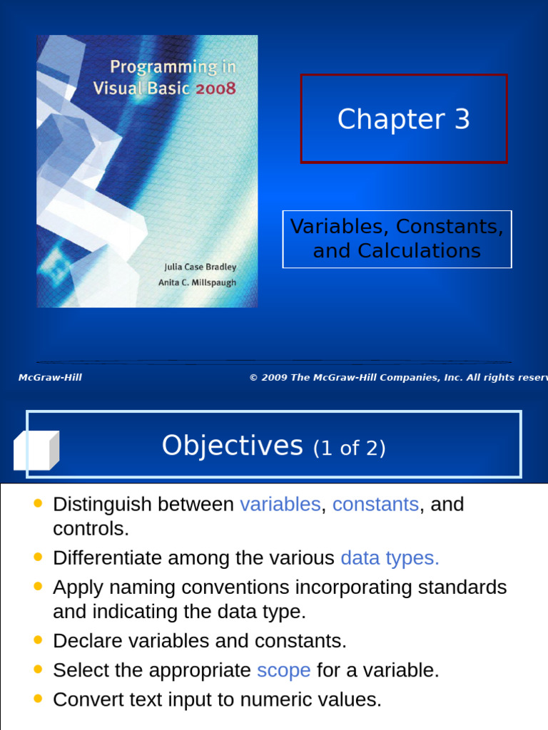 Chapter 03 Variables, Constants, and Calculations | PDF | Variable (Computer Science) | Business