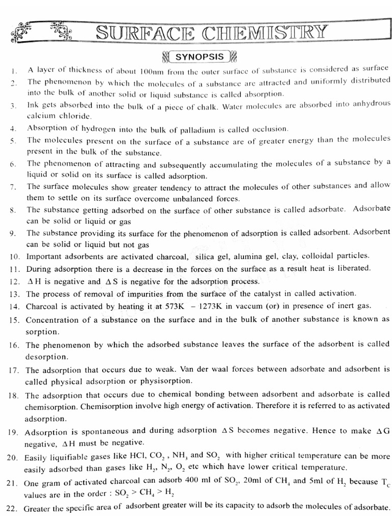 Surface chemistry | PDF