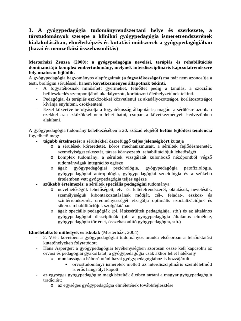 Gyógypedagógiai Alapfogalmak Fejlődéstörténete | PDF