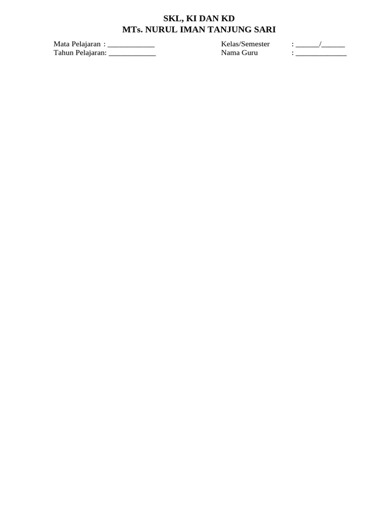 Format SKL, KI, KD | PDF