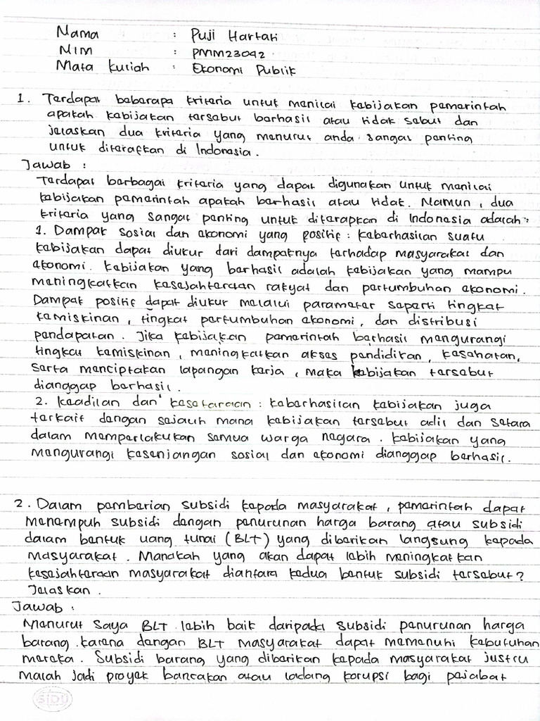 PMM23042 - Puji Hartati - Ekonomin Publik | PDF