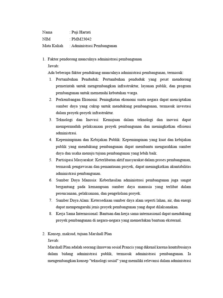 PMM23042_Puji Hartati_Administrasi Pembangunan | PDF