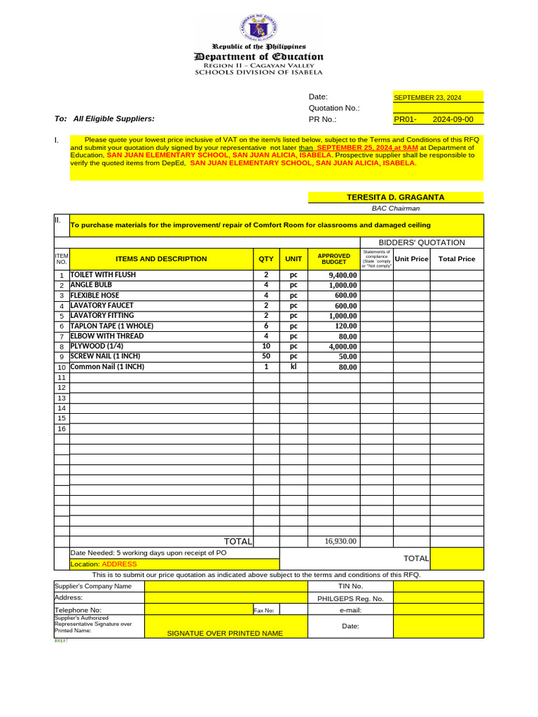 Canvass Sheet 1 and 2 | PDF