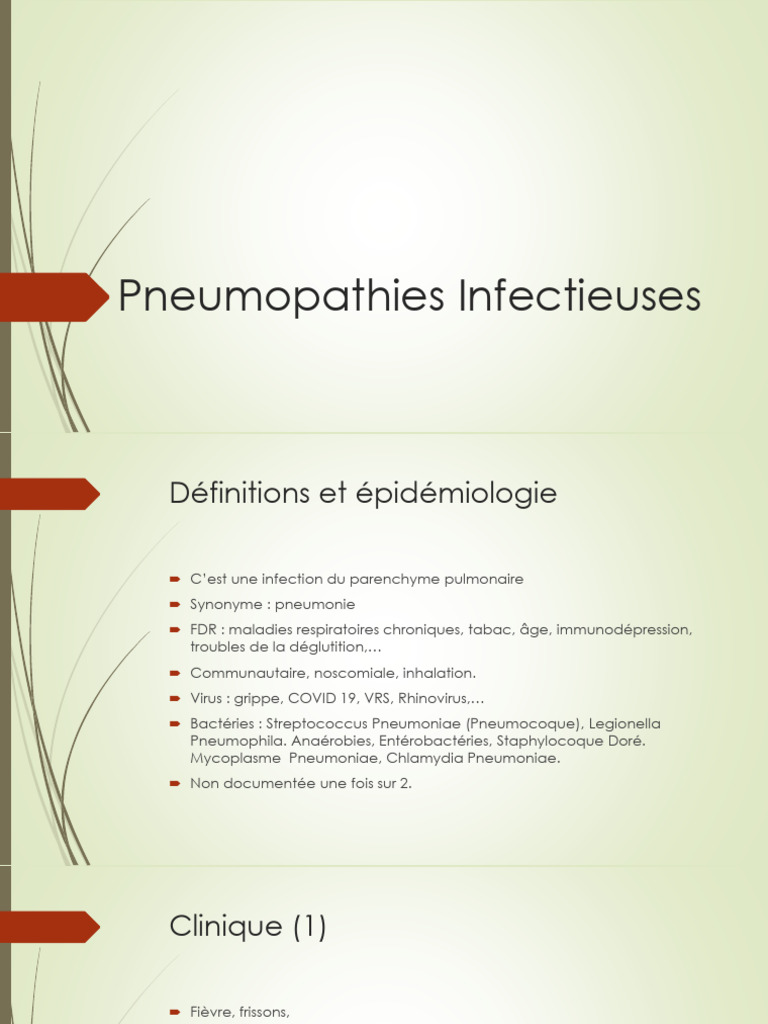Pneumopathies Infectieuses (1) | PDF