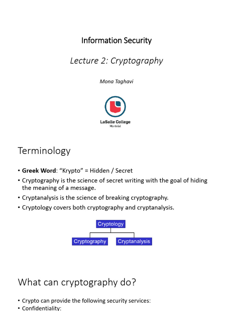Lecture2 Cryptography | PDF
