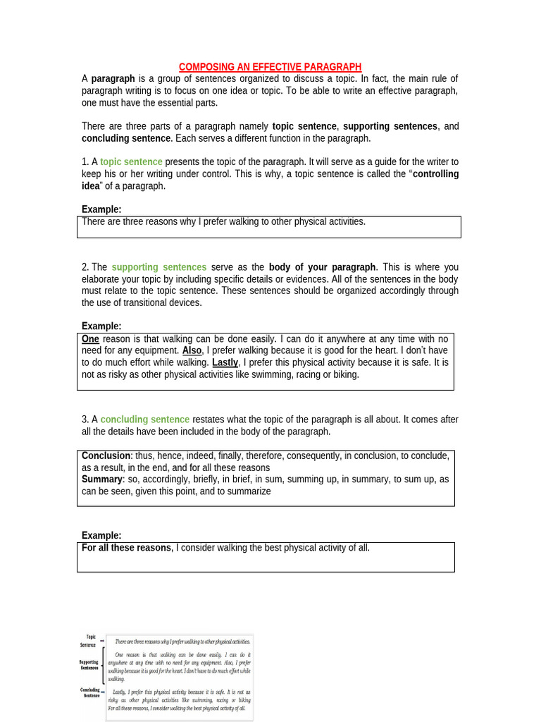 Composing An Effective Paragraph | PDF