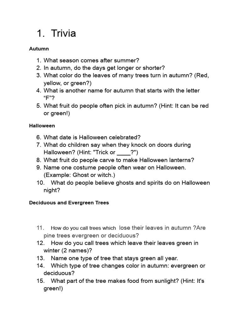 4 Grade Autumn Festival Tasks | PDF