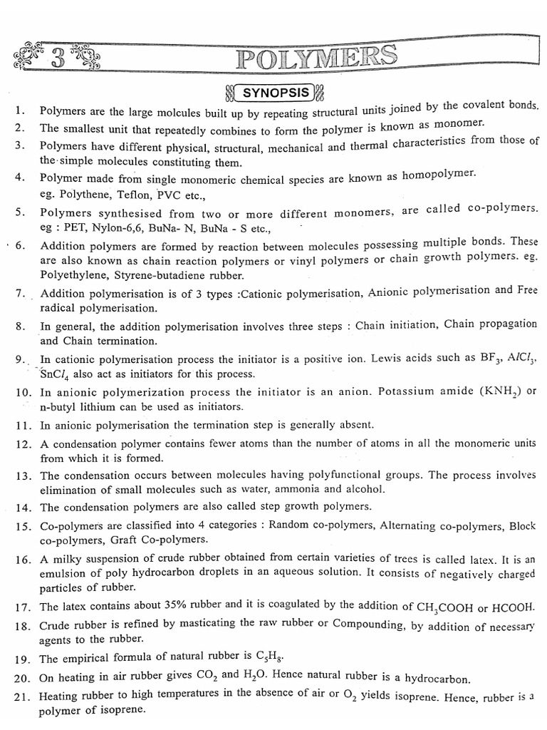 Polymer Notes | PDF