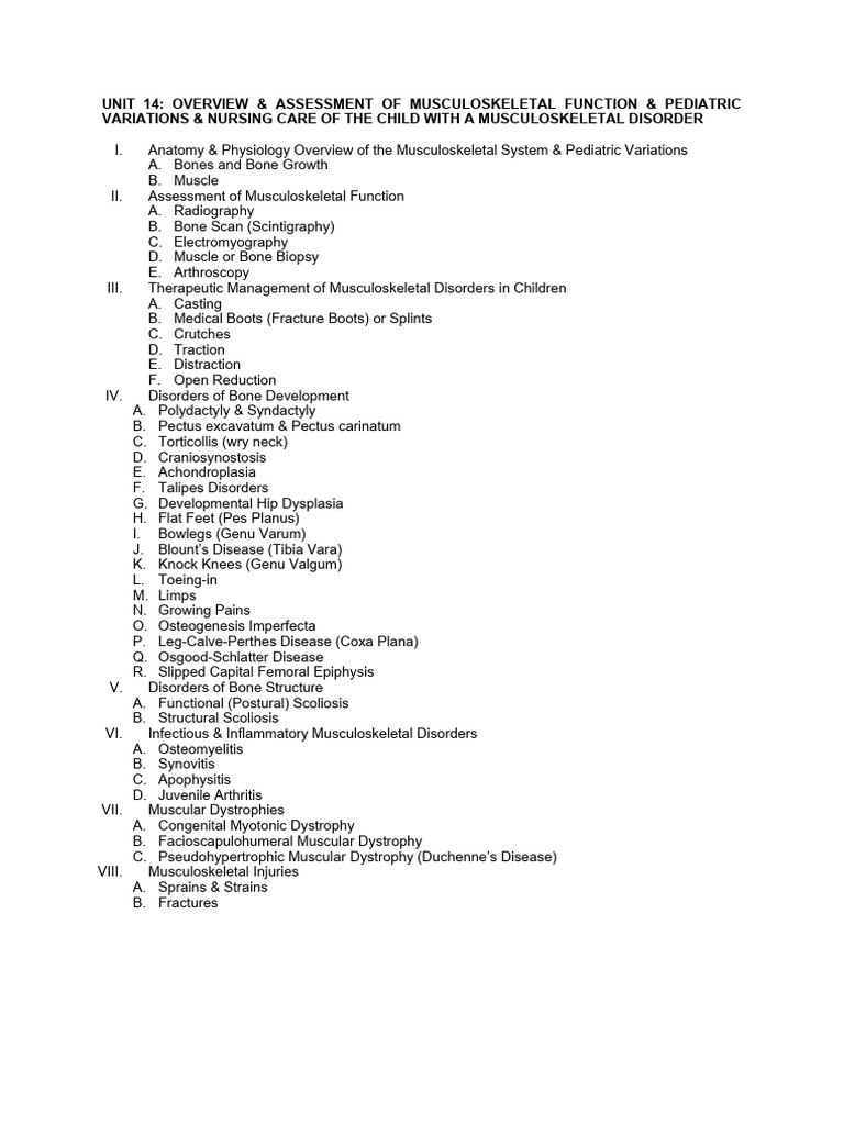 Musculoskeletal Study Guide | PDF