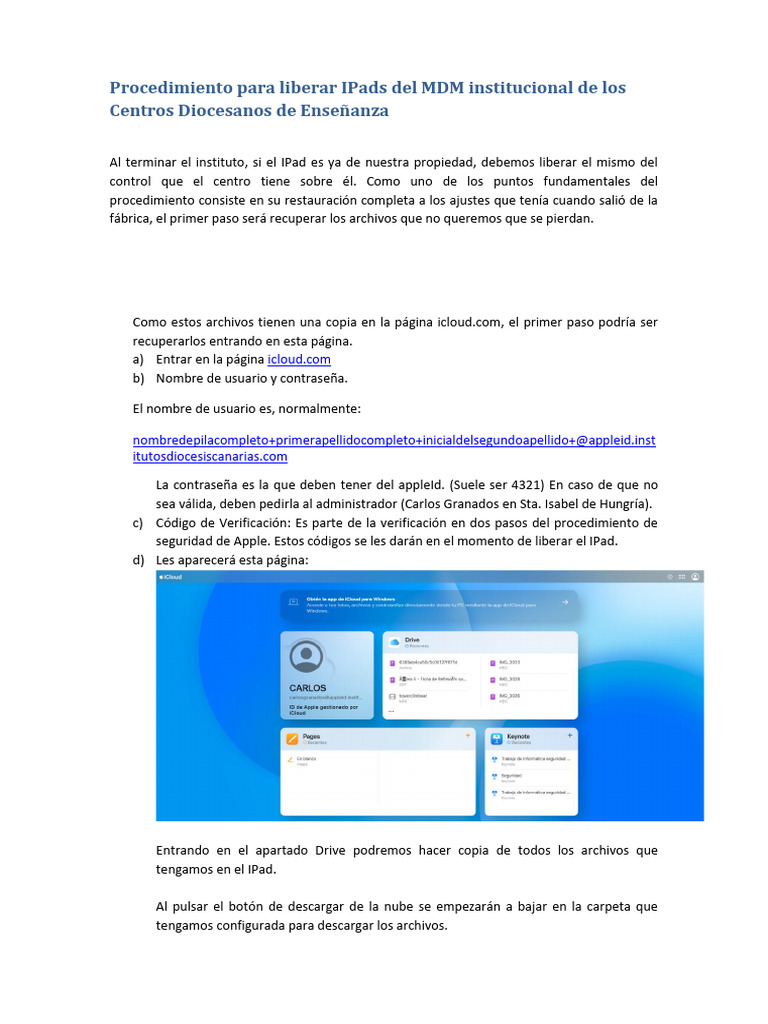 Procedimiento para Liberar IPads Del MDM 24 | PDF | Yo pad | Informática