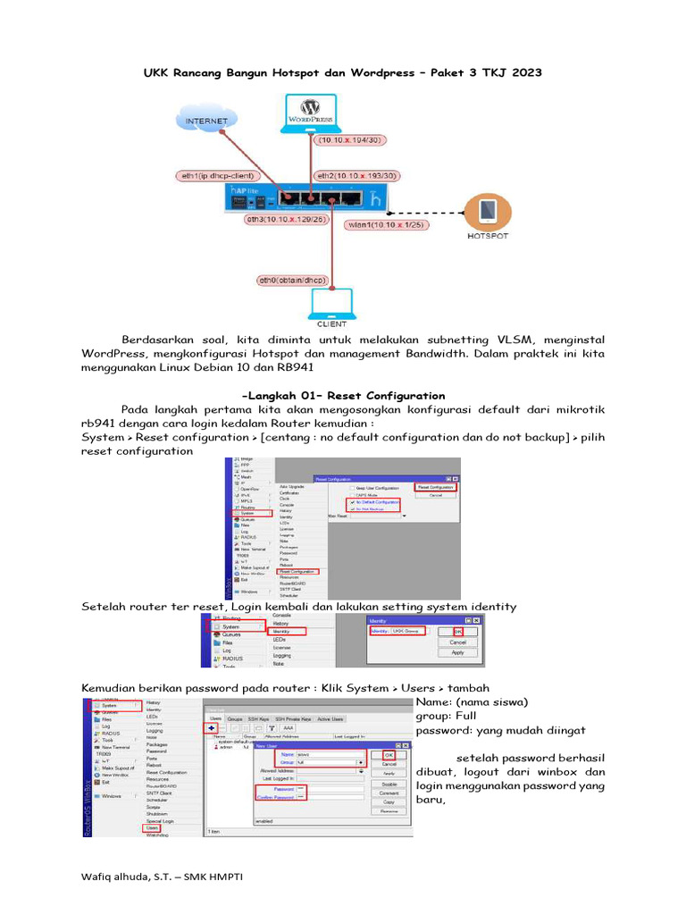 UKK Rancang Bangun Hotspot Dan Wordpress | PDF