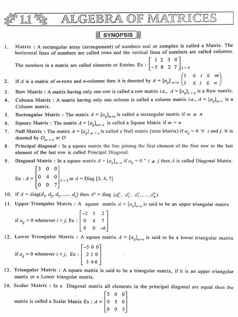 Matrices and determinants | PDF