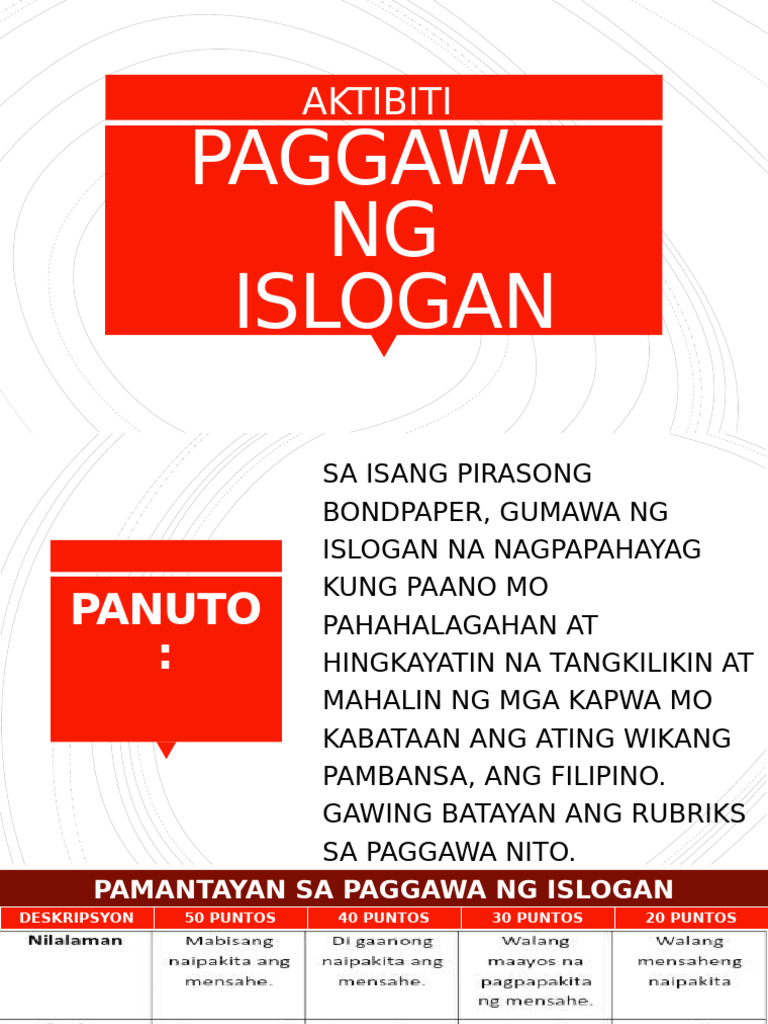 Paggawa NG Islogan | PDF