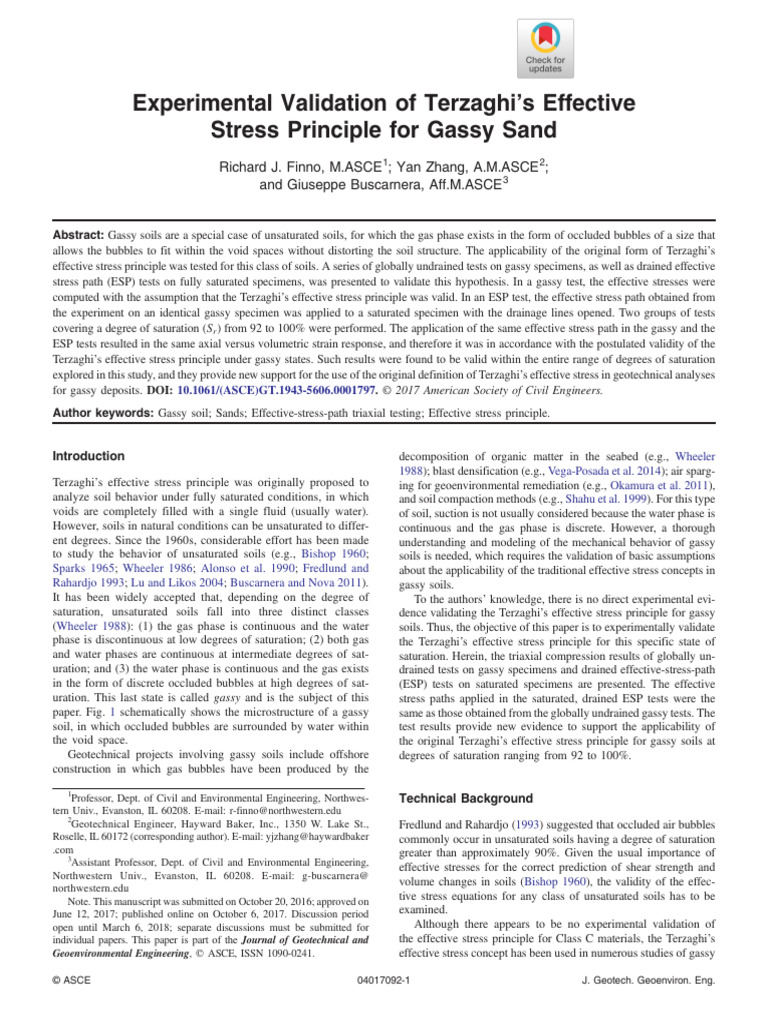 Finno, Zhang, Buscarnera - 2017 - Experimental Validation of Terzaghi’s ...