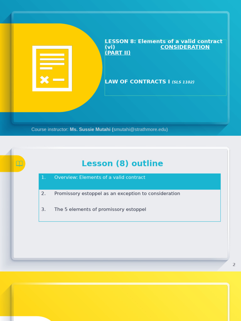 Lesson 8-CONSIDERATION PART II | PDF