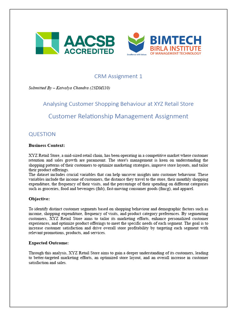 Understanding Consumer Shopping Behaviour in Retail Chains | PDF