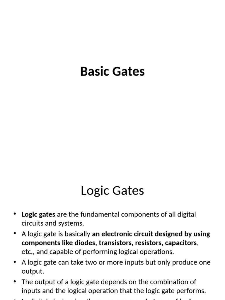 Basic Logic Gates and Operations | PDF | Logic Gate | Science & Mathematics