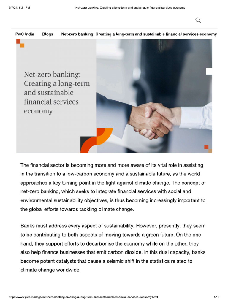 Net Zero Banking | PDF