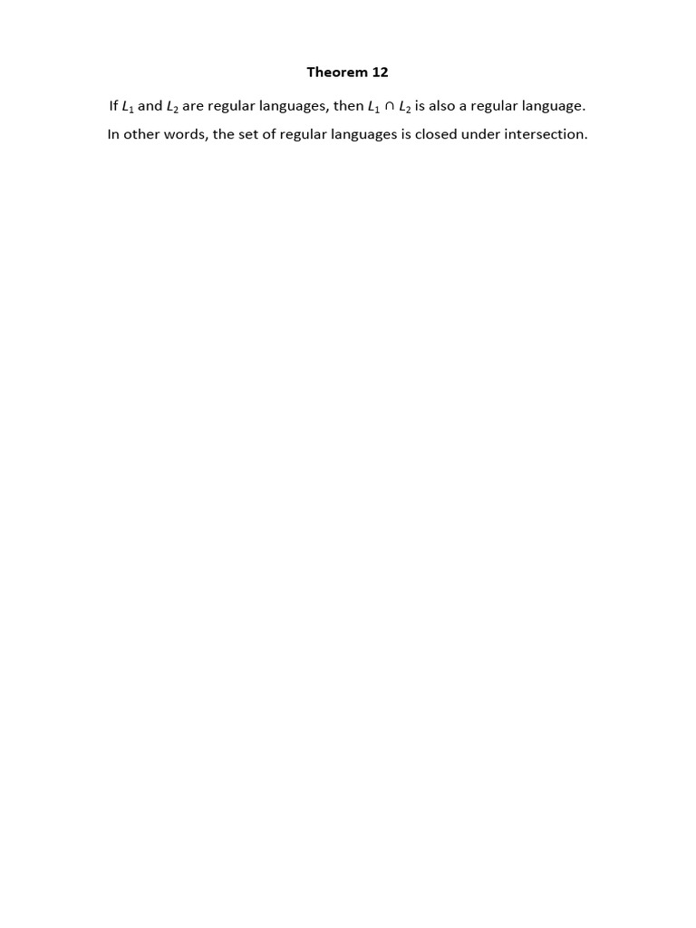 Intersection of Regular Languages | PDF