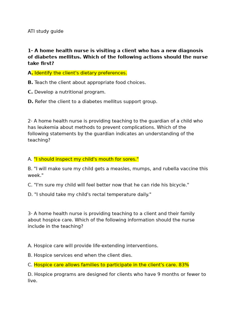 ATI Study Guide | PDF