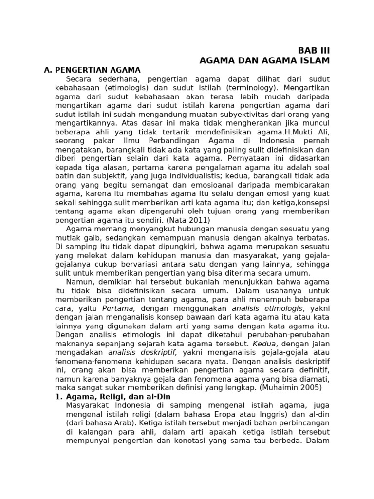 Materi Agama BAB III | PDF