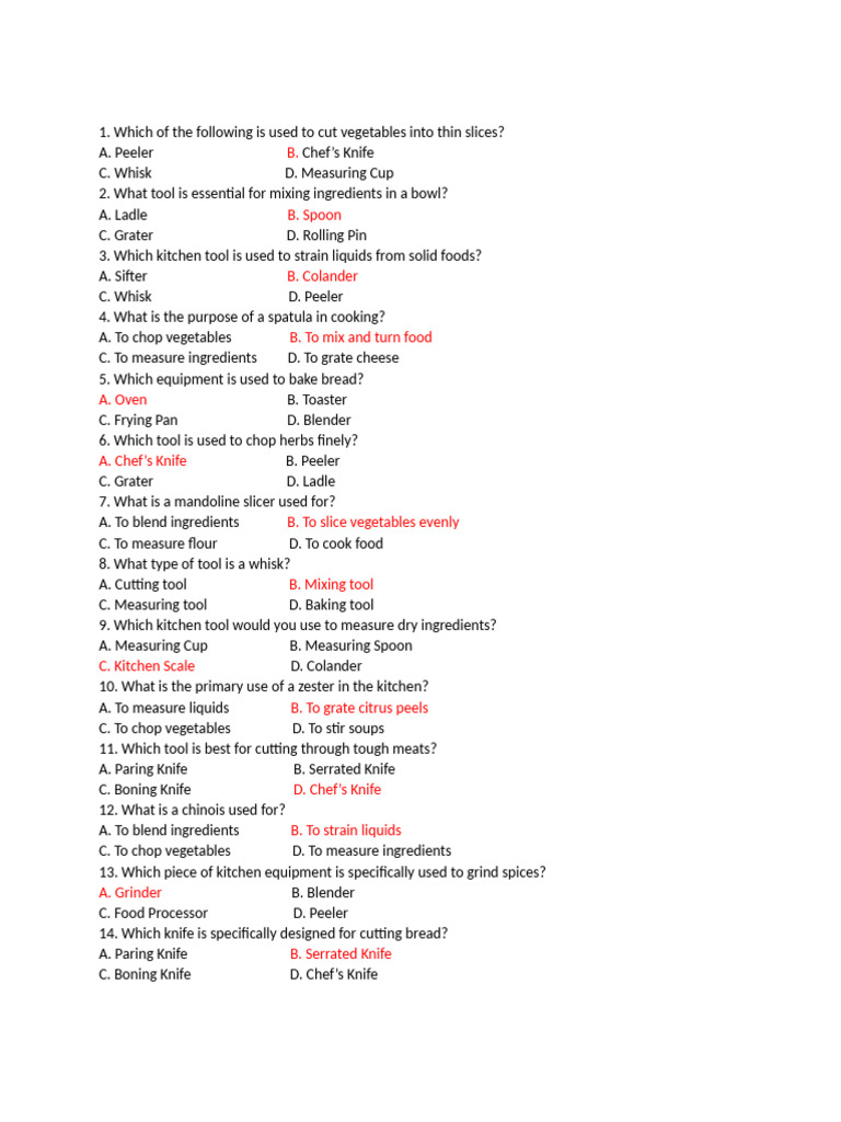 cookery 9 TQ 1ST QUARTER | PDF