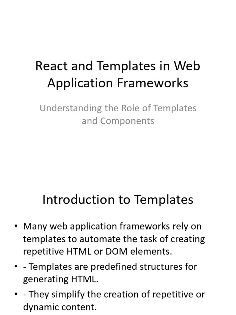 React Templates Presentation | PDF | Technology & Engineering