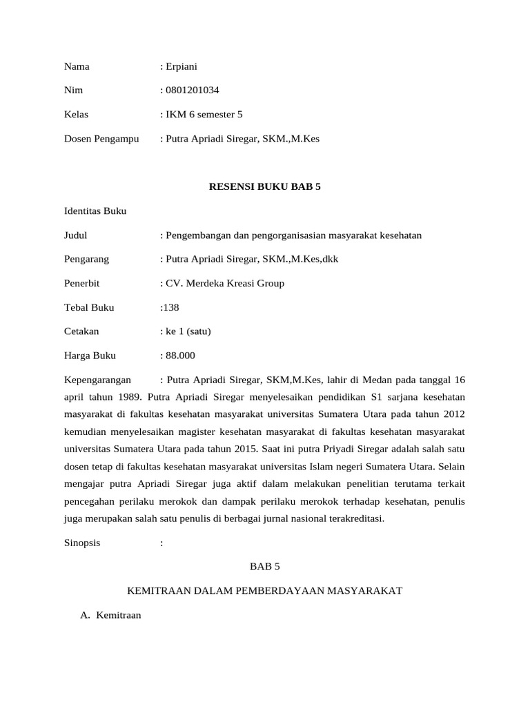 Erpiani Resensi Buku Bab 5 | PDF