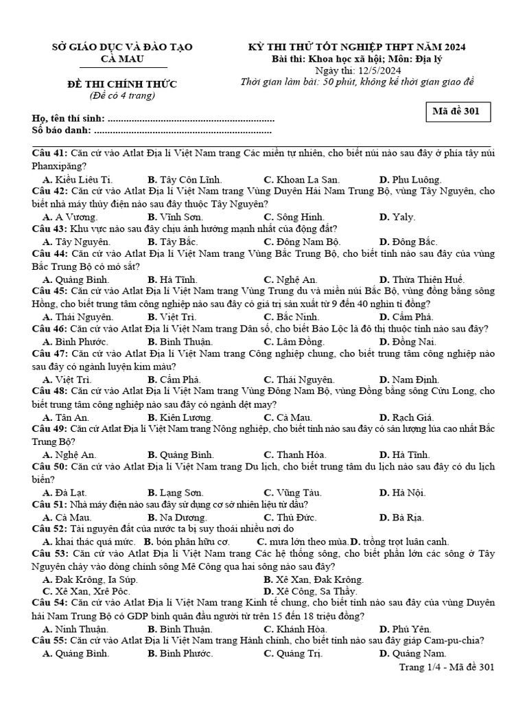 de-thi-thu-tot-nghiep-thpt-nam-2024-mon-dia-li-so-gddt-ca-mau | PDF