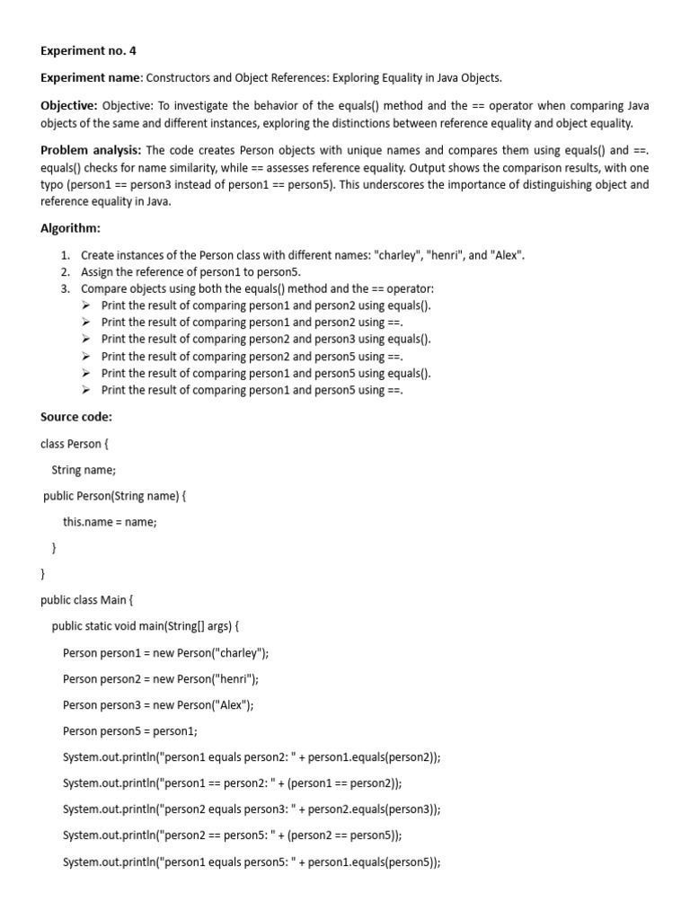 Experiment No 4 Java | PDF