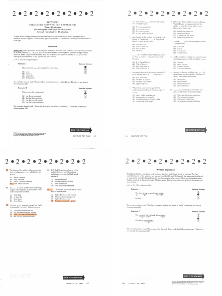 Longman Prep Paper Based Test Complete Test 2 (419-425) | PDF
