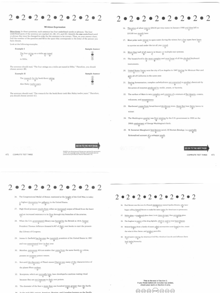 Longman Prep Paper Based Test Complete test 3 (448-462) | PDF