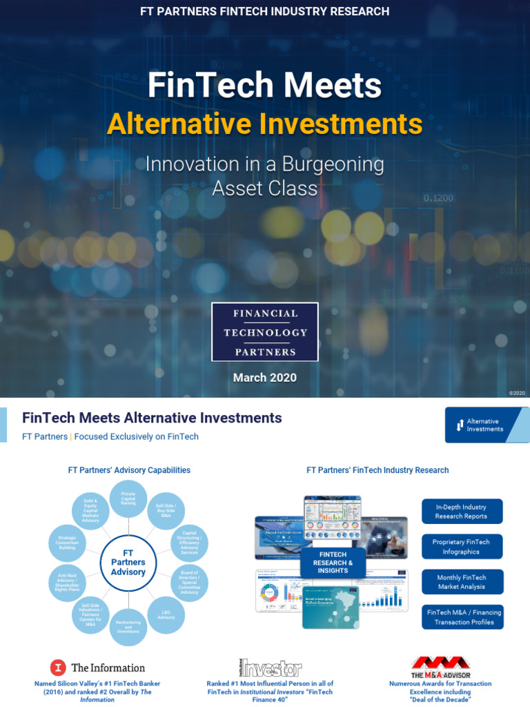 FT Partners Research - FinTech Meets Alternative Investments | PDF