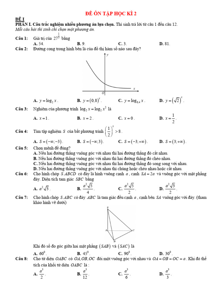 Đề ôn tập cuối hk2 | PDF