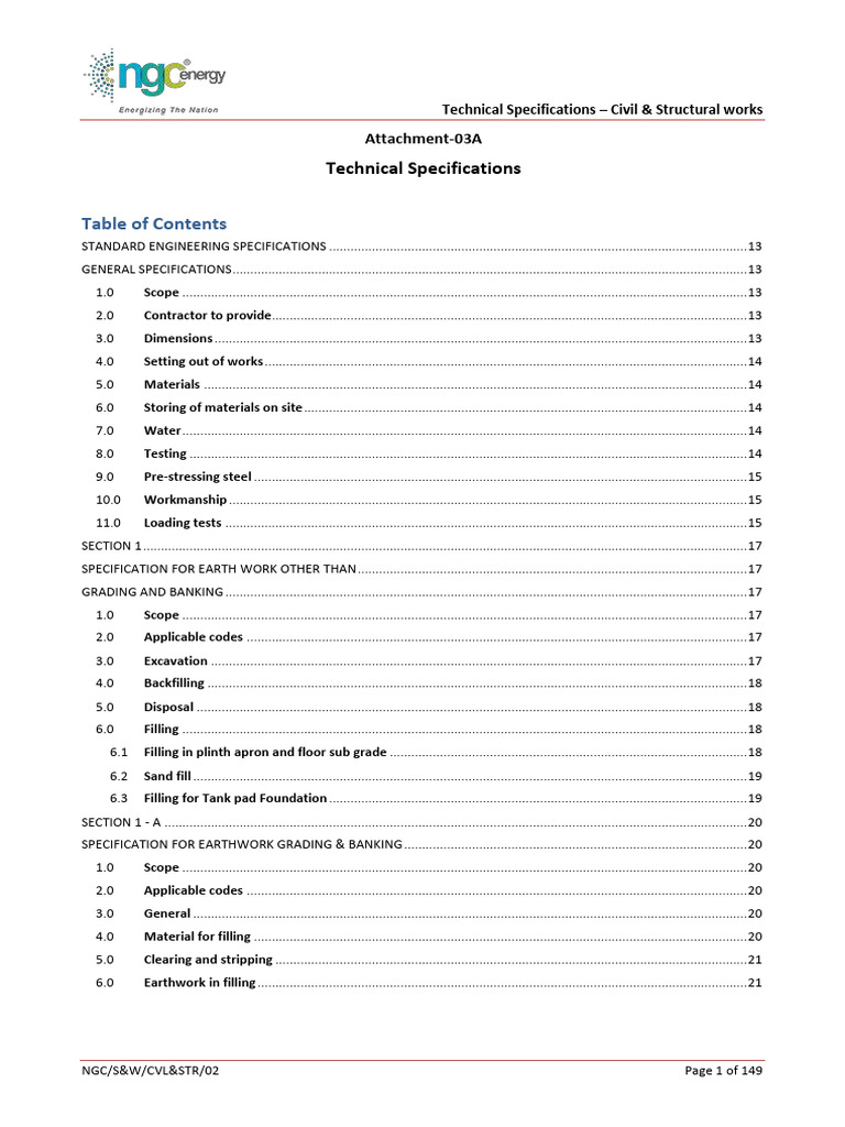 03A - Technical Specifications | PDF | Concrete | Technology & Engineering