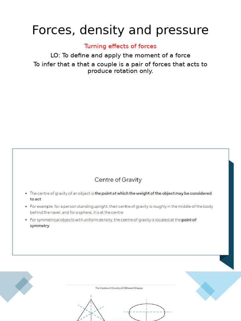 Forces, Density and Pressure-Yr12 | PDF | Science & Mathematics