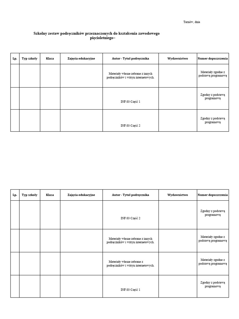 24 25 Klasy1-3 - Technik-Programista | PDF