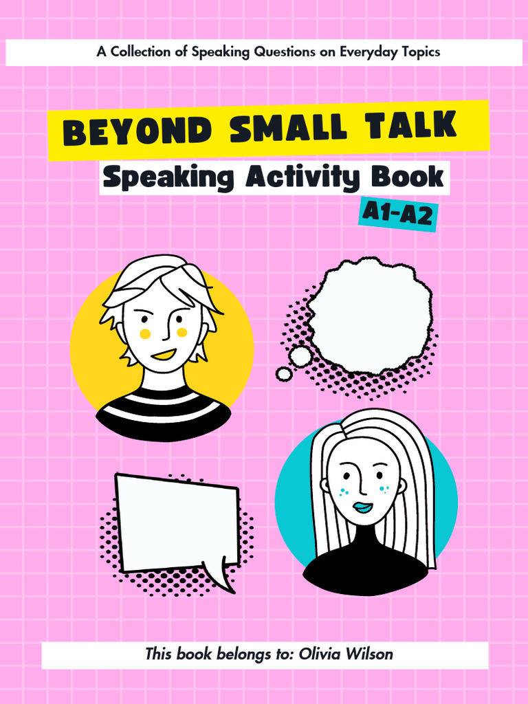 Speaking Activity Worksheet Booklet Colorful in Cute Style | PDF