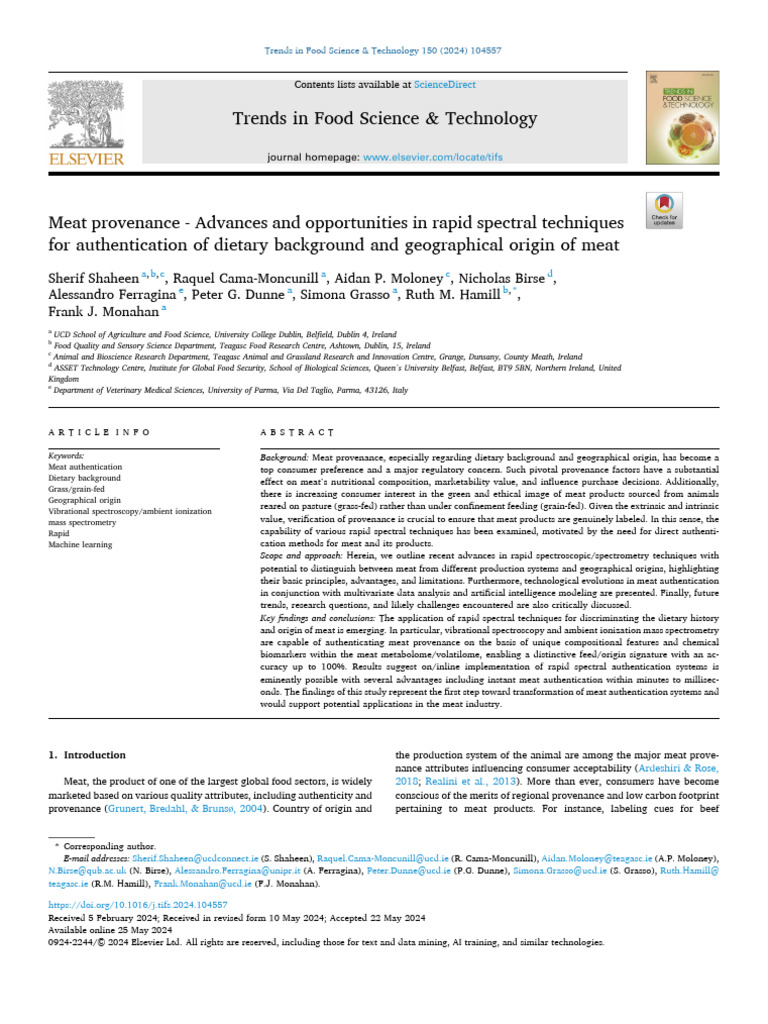 Trends in Food Science Technology | PDF