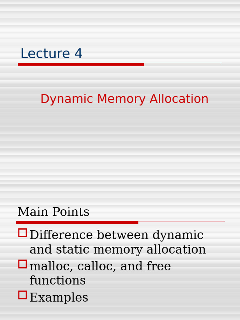 Chapter4-Dynamic Memory Allocation | PDF Chapter4-Dynamic Memory Allocation | PDF