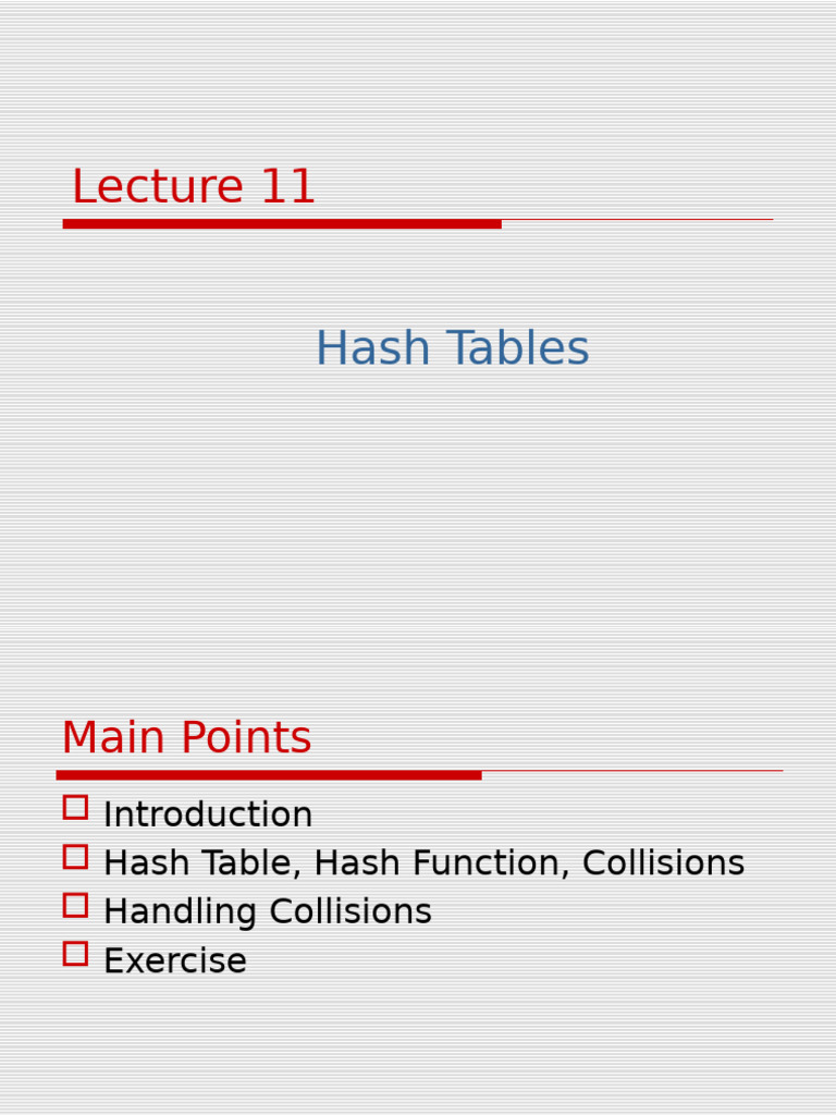 Chapter11 Hashing | PDF