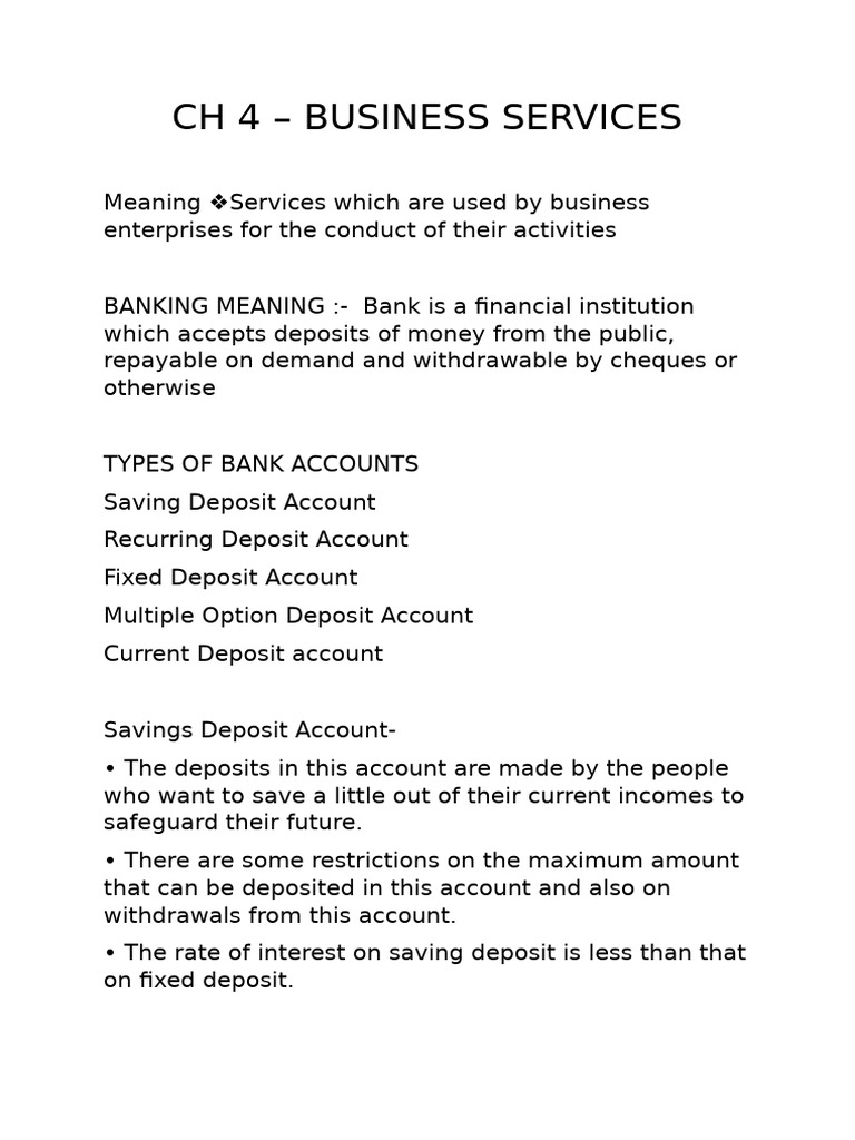 CH 4 Business Services | PDF