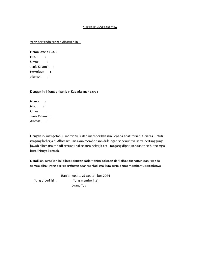 Surat Izin Oran | PDF