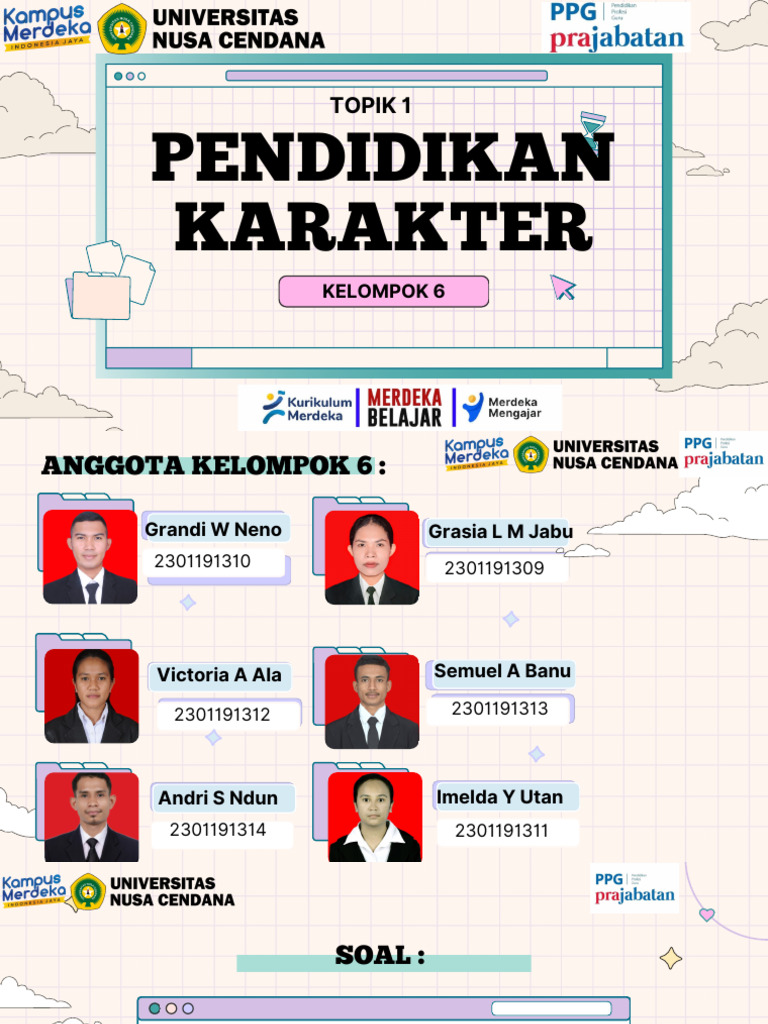 Topik 1 Pendidikan Karakter - Ruang Kolaborasi - Kelompok 6 | PDF