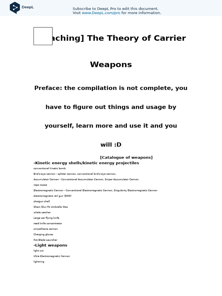 An Introduction To Advanced BPLE Weapons en | PDF