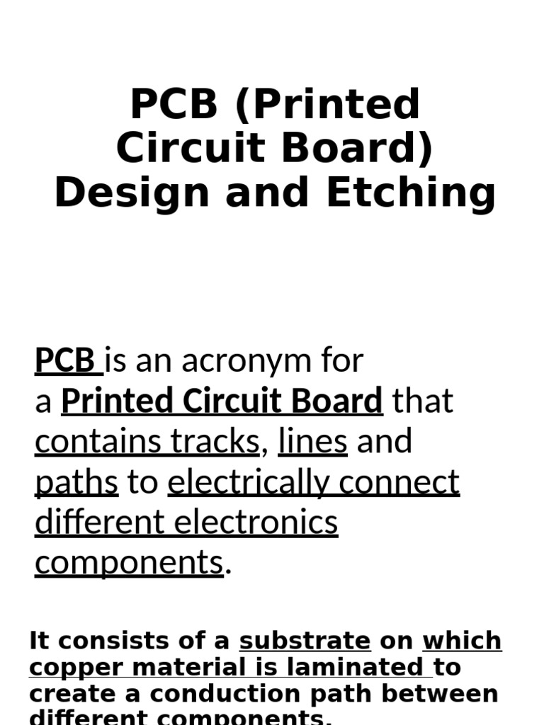 PCB Printed Circuit Board Design and Etching | PDF