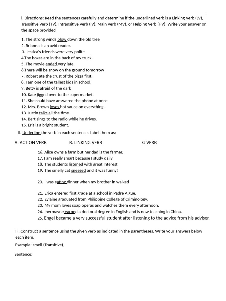 1 verb Document | PDF