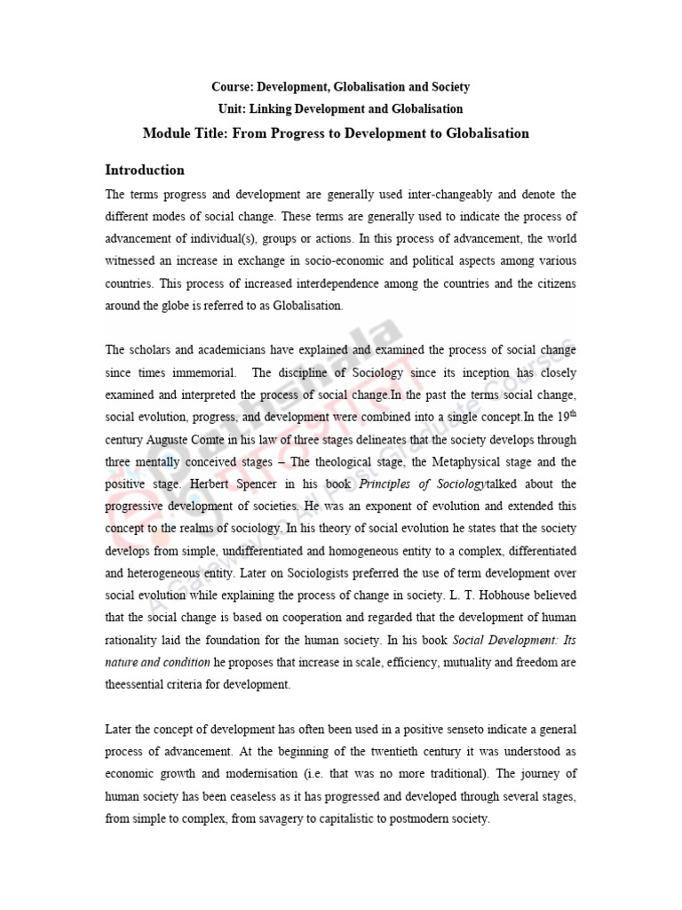 Globalisation and Social Development | PDF | Human Development Index ...