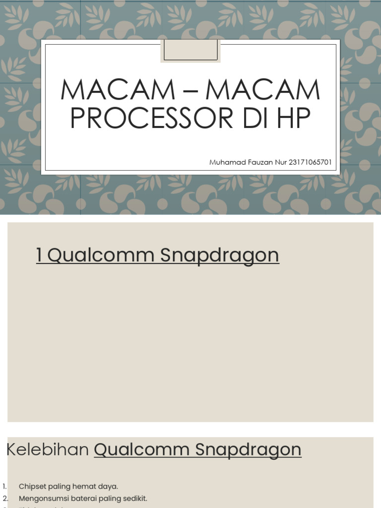 Macam - Macam Processor Di HP | PDF